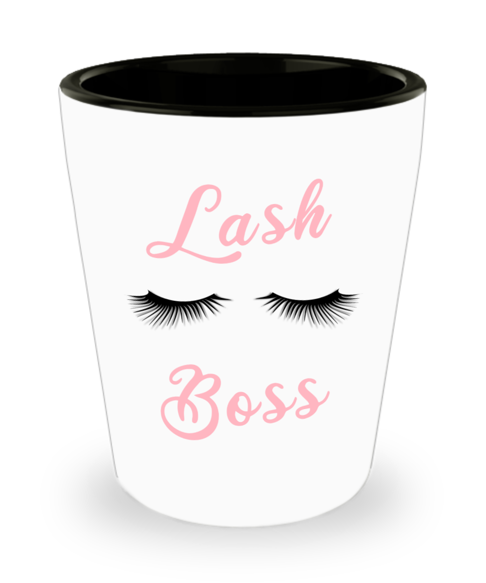 Lash Boss Lash Tech Gift Lashes Cup Eyelash Artist Ceramic Shot Glass ...