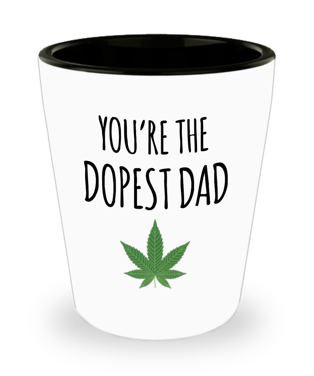 Funny Father's Day Cannabis Marijuana Weed Leaf Shot Glass – Cute But Rude