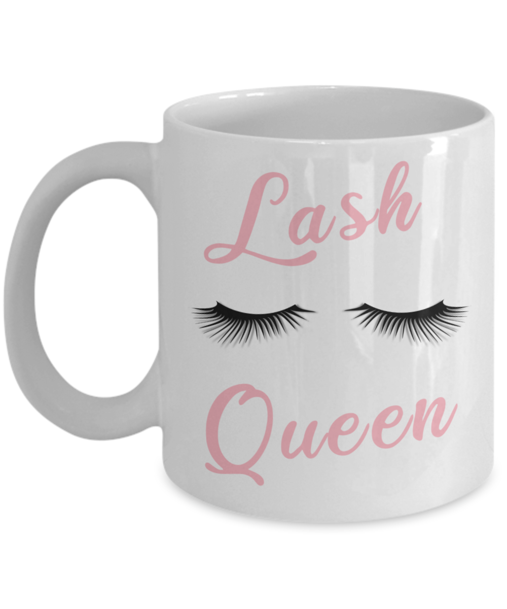 Lash Queen Mug Lash Tech Gift Lashes Technician Coffee Cup Eyelash Art ...