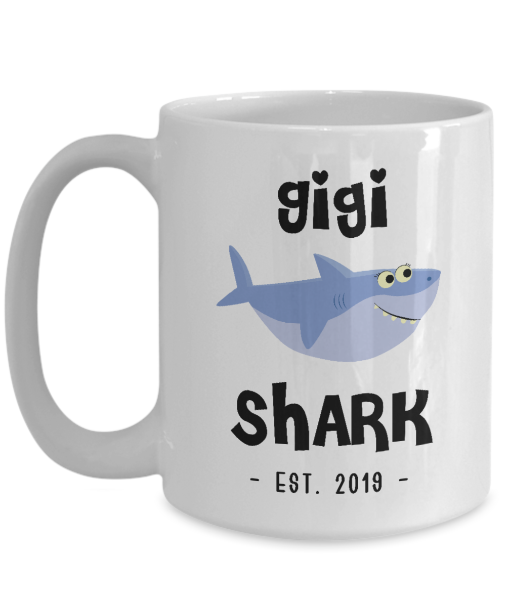 Gigi Shark Mug New Gigi Est 2019 Coffee Cup Do Do Do Expecting Gigis B ...